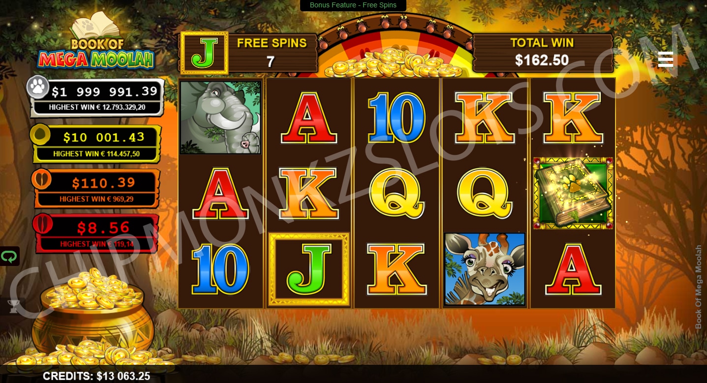 Book Of Mega Moolah (Games Global) - Slot Review - Chipmonkz Slots