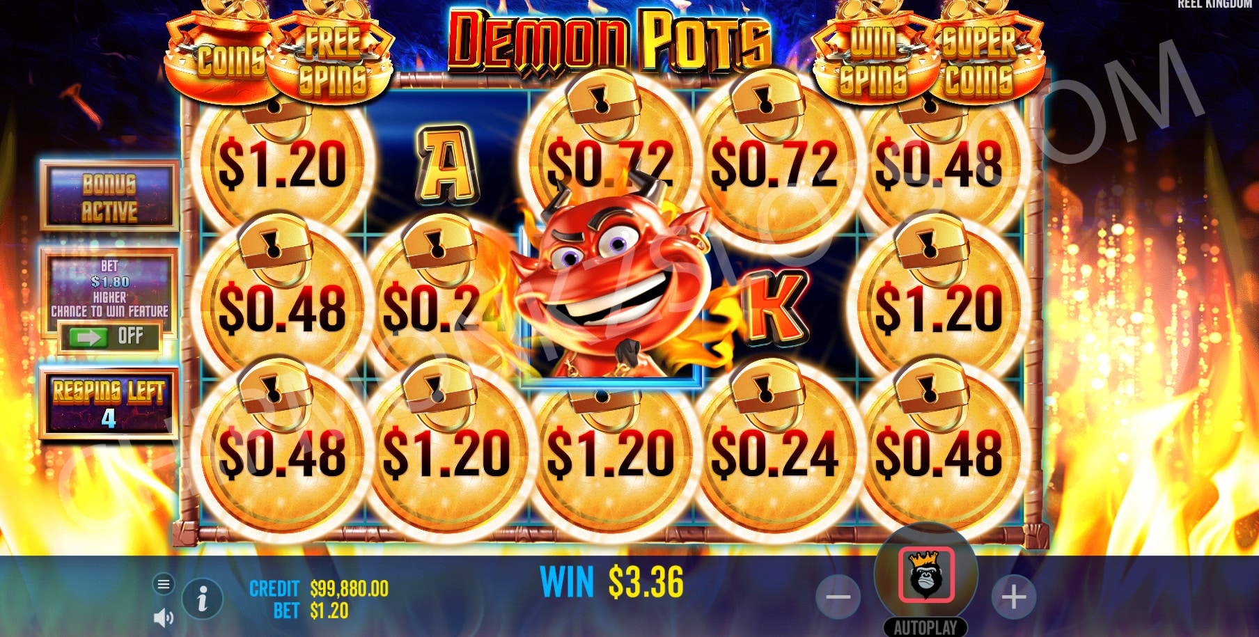 Demon Pots (Reel Kingdom) - Slot Review - Chipmonkz Slots