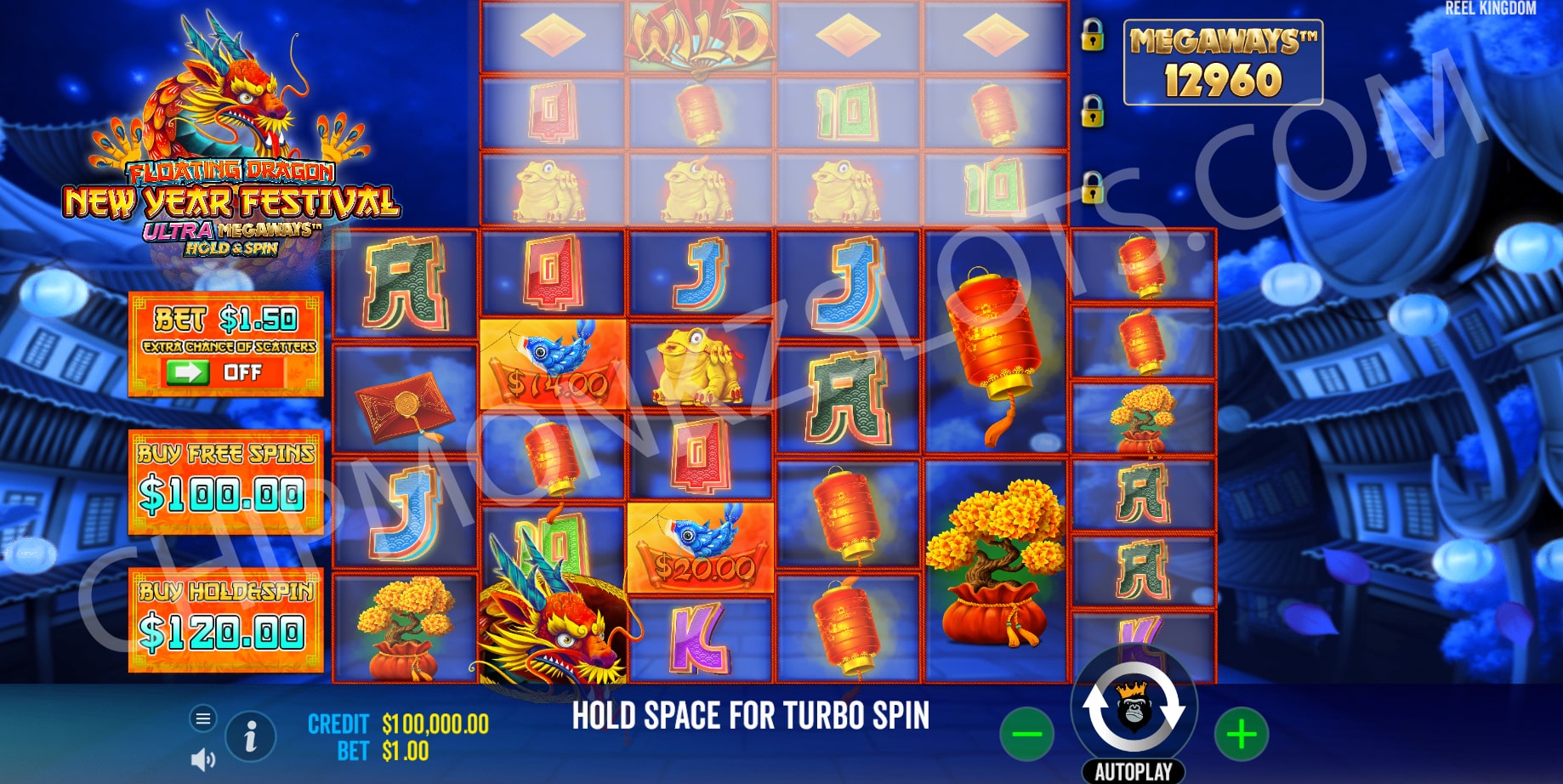 Floating Dragon New Year Festival Ultra Megaways Hold & Spin (Reel ...