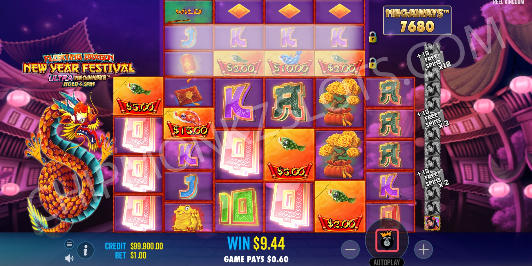 Floating Dragon New Year Festival Ultra Megaways Hold & Spin (Reel ...